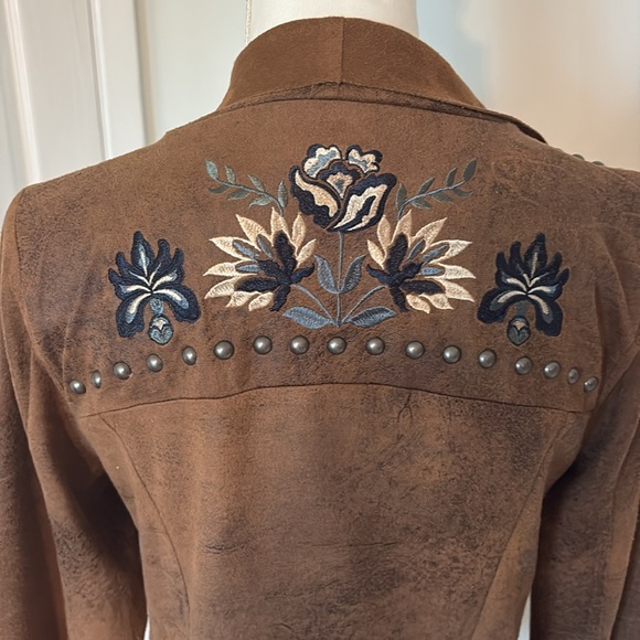Shyanne | Jackets & Coats | Shyanne Embroidered Studded Faux Leather ...